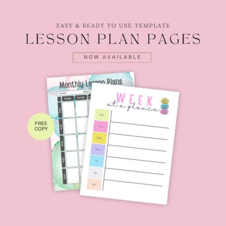Lesson Plan Template, Lesson Planner Printable, Homeschool Teacher ...