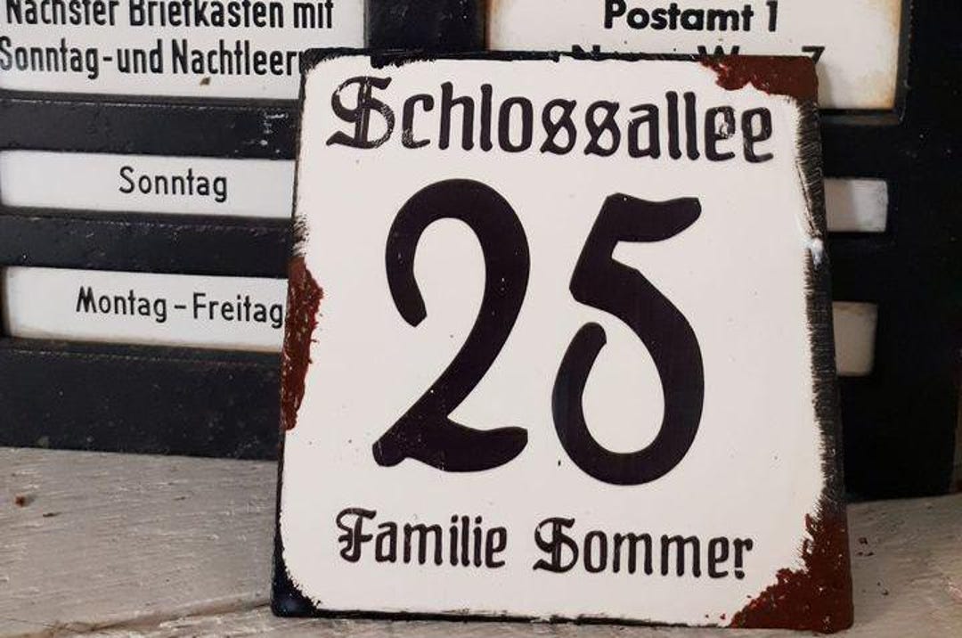 WOODEN SIGN - House Number / Name Plate / Shabby Fake Enamel Sign ...