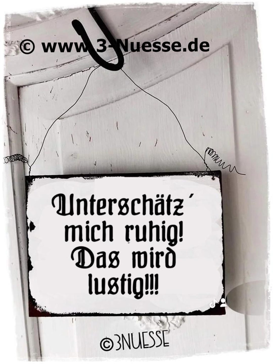 Don't Underestimate Me It'll Be Funny / Shabby Fake Enamel Sign Wooden ...