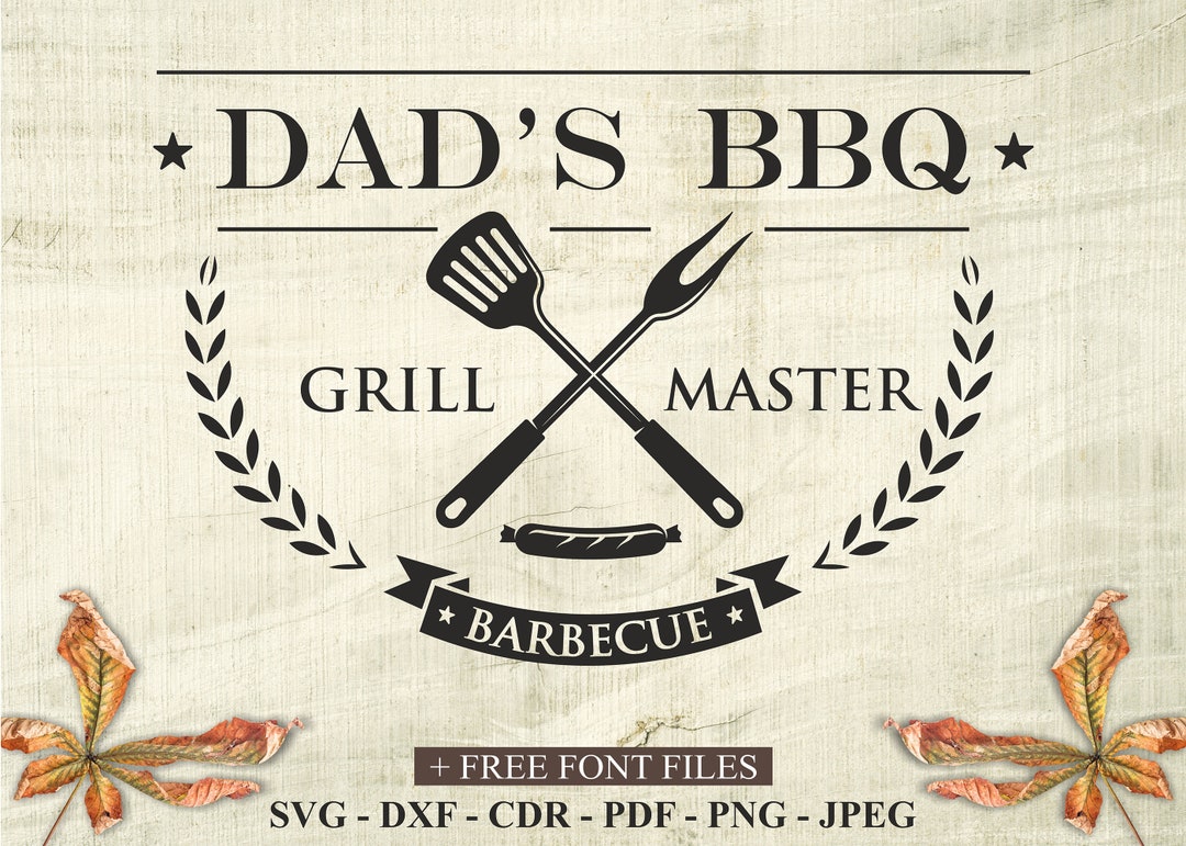 Dad's BBQ Grill Master SVG: Barbecue Cutting Board Design (digital ...