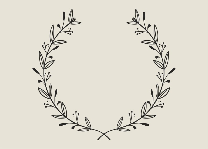 Floral Wreath Monogram SVG Bundle: Wedding, Kitchen (digital Download ...