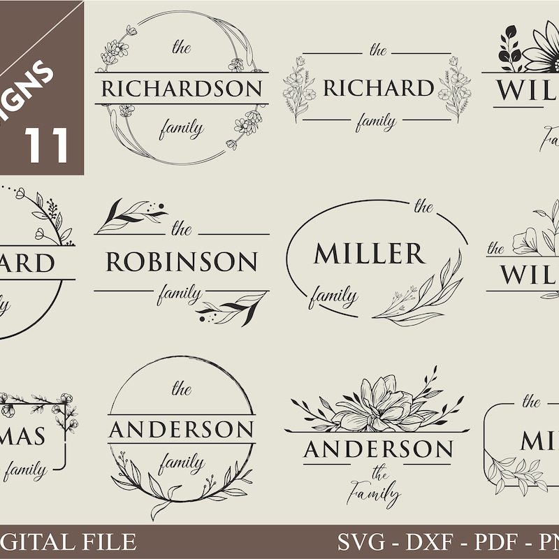 Family Name Svg - Etsy