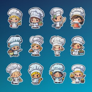 Cute Chef Sticker, Printable Cute Chef, Cute Chef Clipart, Cute Chef ...