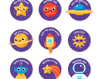 Kids Stickers Printable, Motivational Messages for School, Kids Digital ...