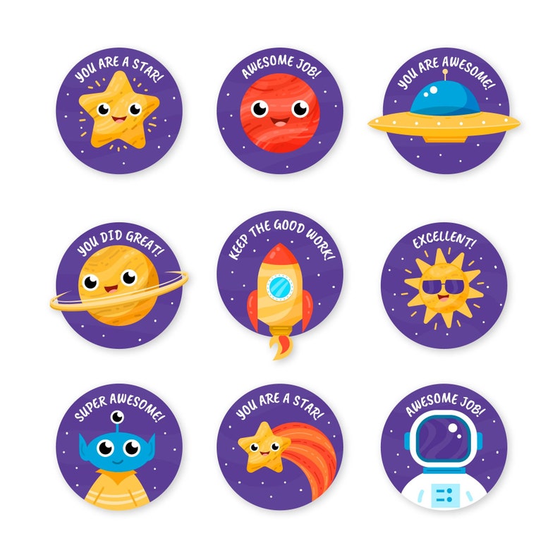 Kids Stickers Printable, Motivational Messages for School, Kids Digital ...