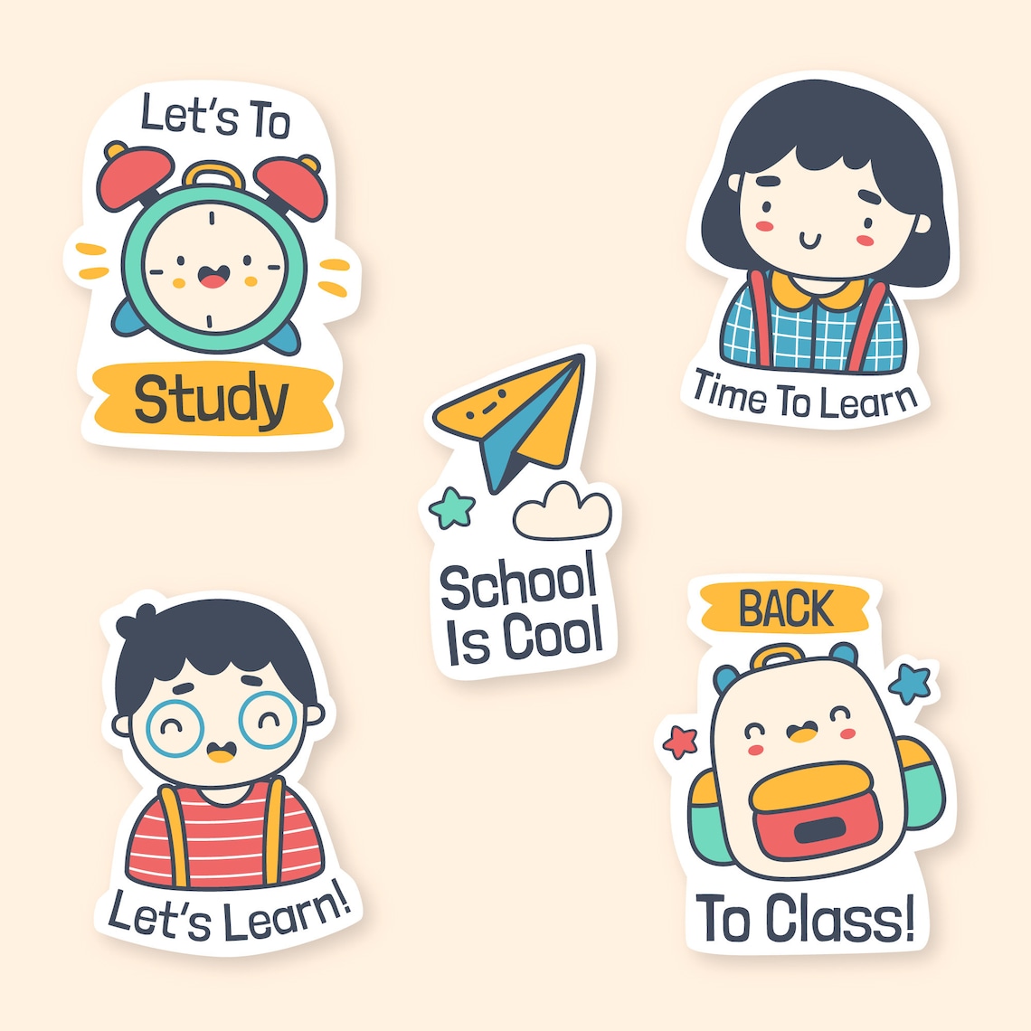 Kids Stickers Printable, Motivational Messages for School, Kids Digital ...