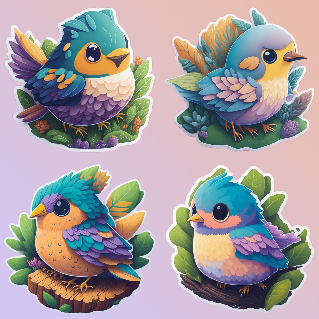 Bird Sticker, Cute Bird Sticker, Printable Bird Sticker, Bird Clipart ...