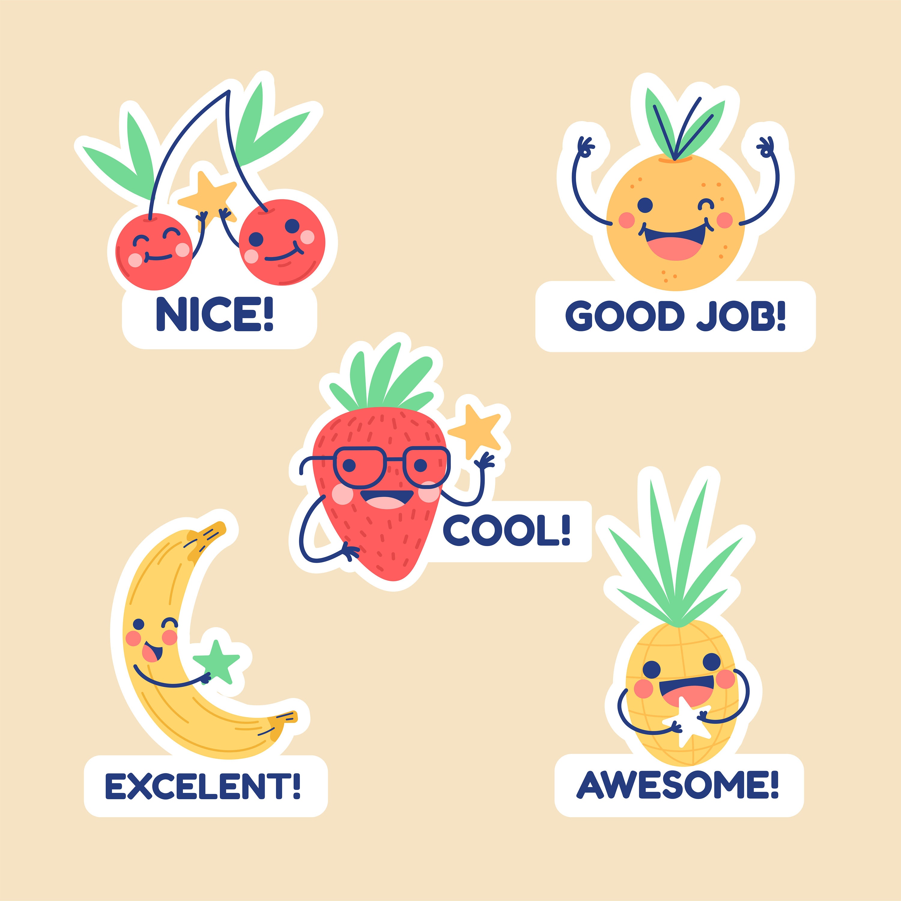 Kids Stickers Printable, Motivational Messages for School, Kids Digital ...
