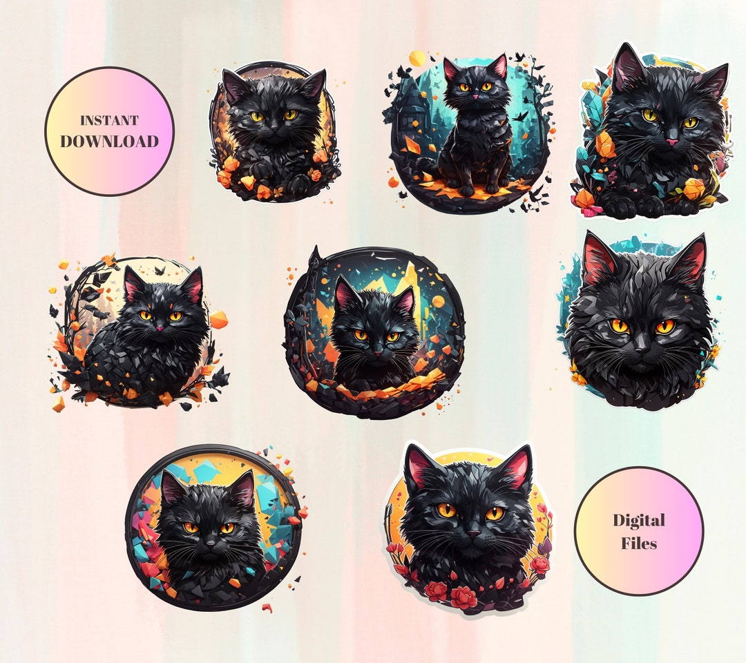 Dangerous Black Kitty Sticker, Dangerous Black Kitty Sticker, Printable ...