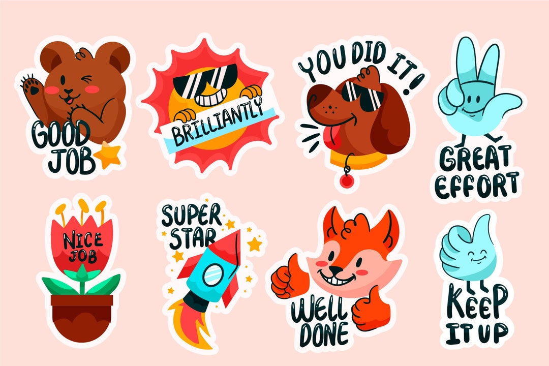 Kids Stickers Printable Motivational Messages for School - Etsy