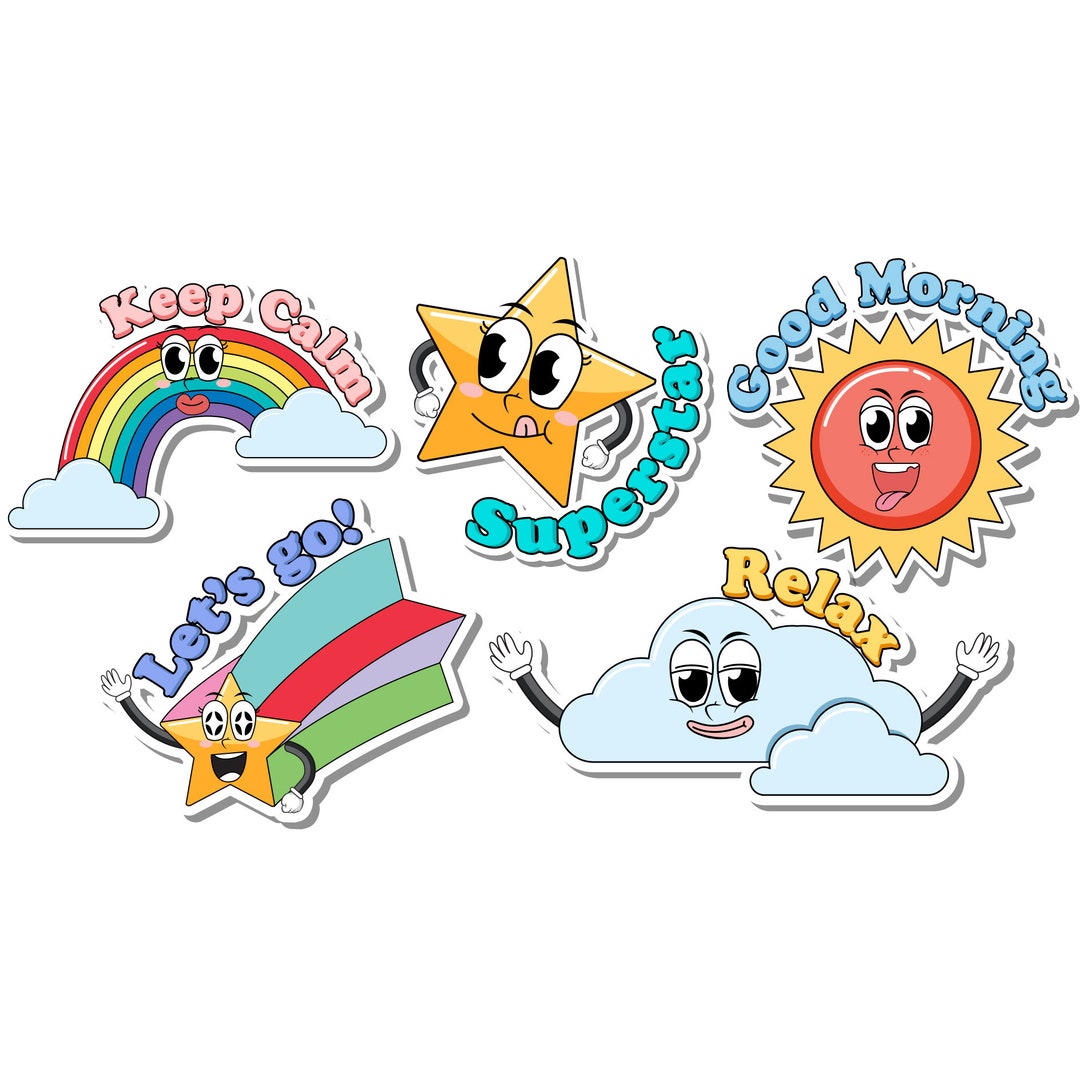 Kids Stickers Printable, Motivational Messages for School, Kids Digital ...