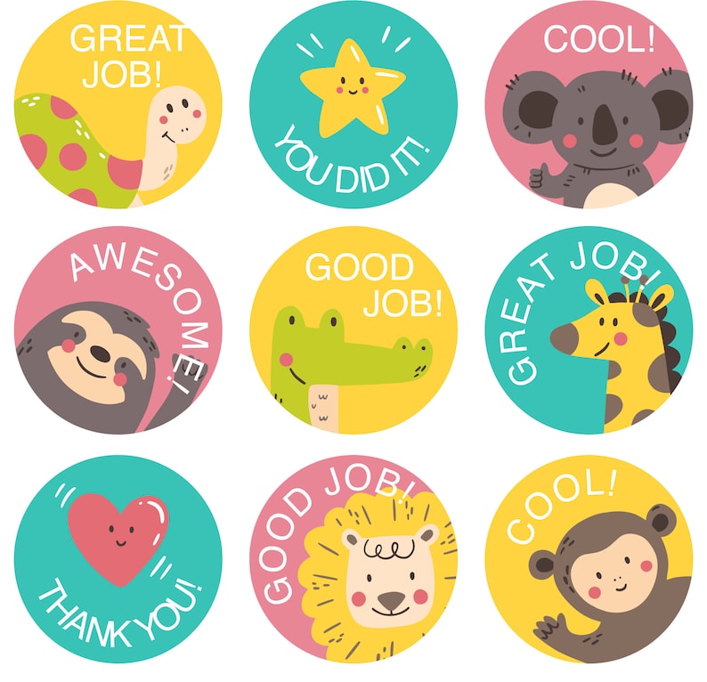 Kids Stickers Printable, Motivational Messages for School, Kids Digital ...