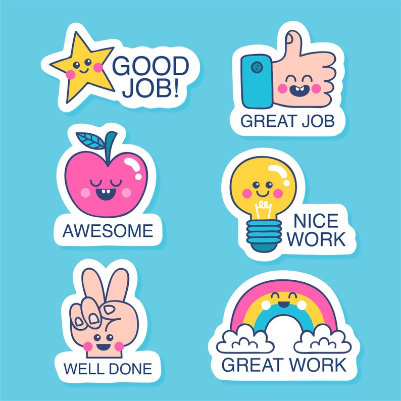 Kids Stickers Printable Motivational Messages for School - Etsy