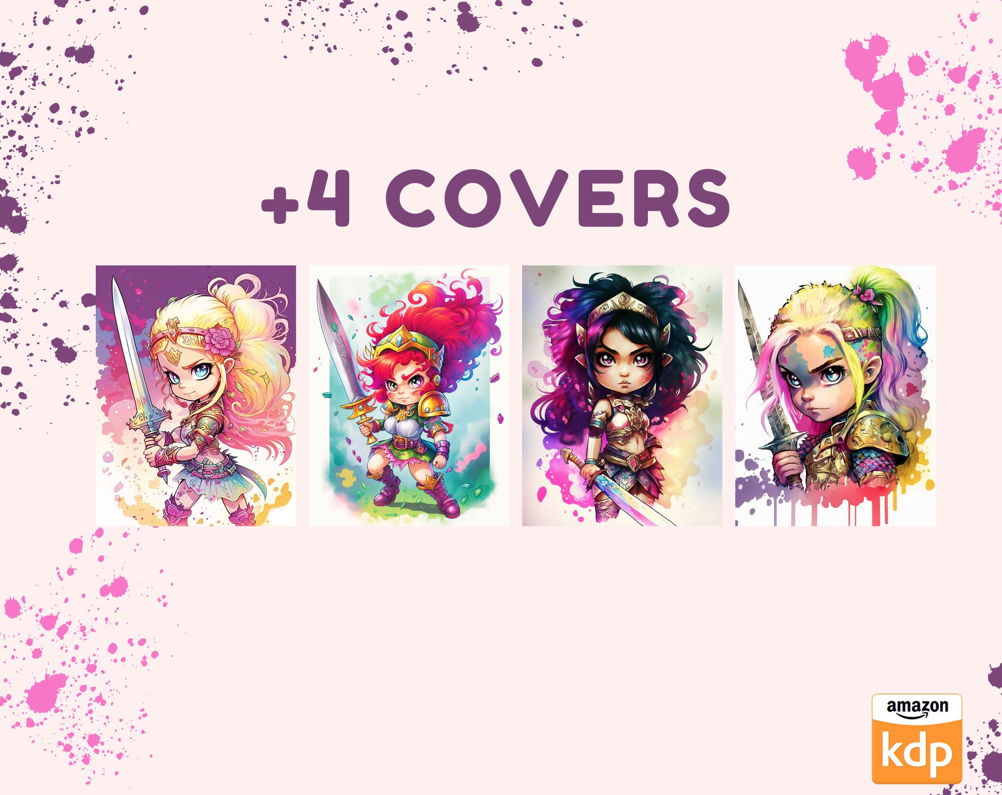 Chibi Warrior Kawaii Girls 21 Coloring Pages for Girls, Coloring Book ...