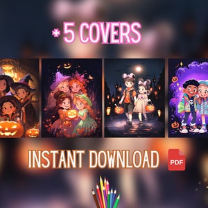 Halloween Coloring Book for Kids: 50 Printable Pages (digital Download ...