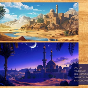 Arabian Desert Journey Digital Backgrounds | 26 Digital Papers for ...