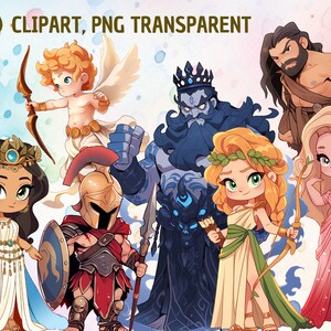 Adorable Chibi Greek Gods & Goddesses Clipart Bundle for DIY Crafts ...