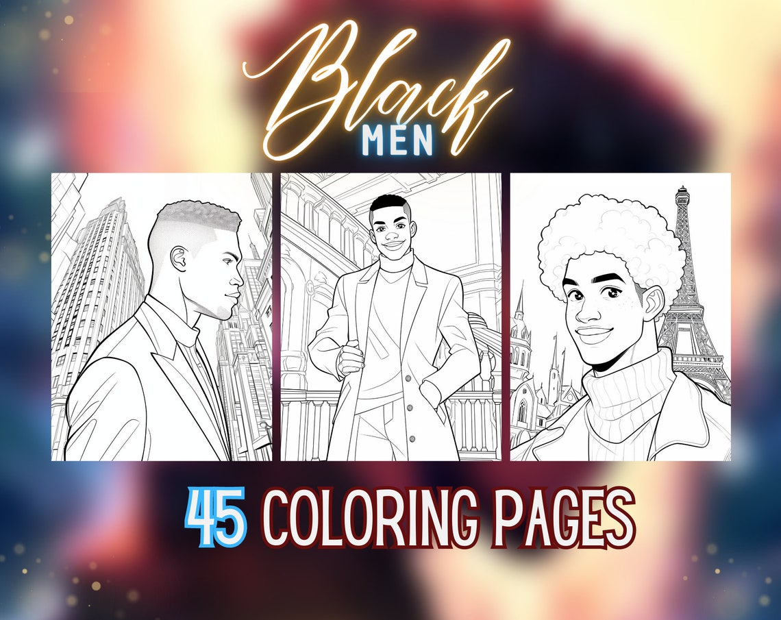 Black Men Coloring Pages 45 Black Boys Coloring Printable - Etsy