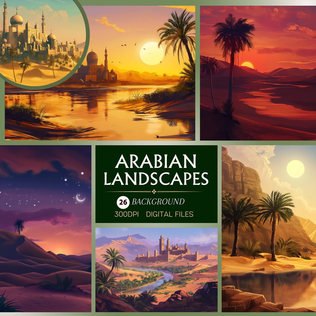 Arabian Desert Journey Digital Backgrounds | 26 Digital Papers for ...