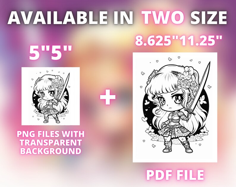 Chibi Warrior Kawaii Girls 21 Coloring Pages for Girls - Etsy