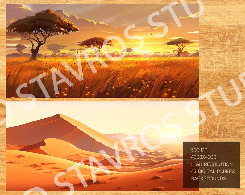 African Landscape Backgrounds: 42 Digital Papers (instant Download) - Etsy