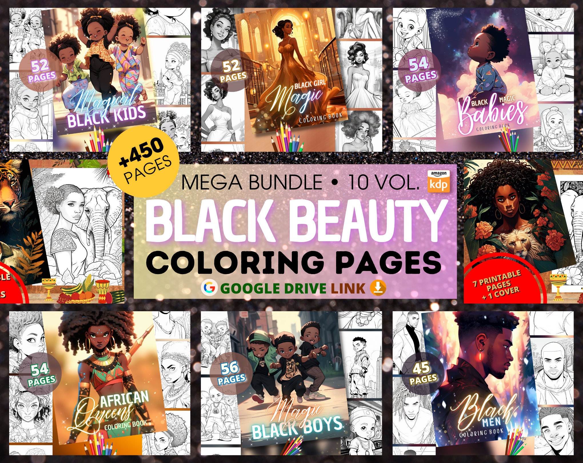 Mega Bundle Black Beauty 450 Coloring Pages Black Magic - Etsy