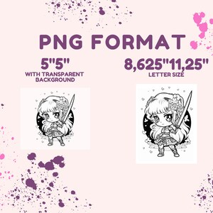 Chibi Warrior Kawaii Girls | 21 Coloring Pages for Girls, Coloring Book ...