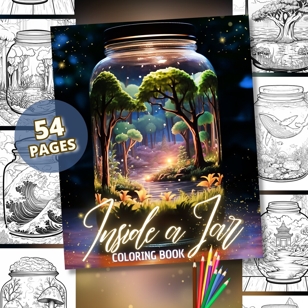 Enchanting Coloring Book in a Jar | Unleash Your Creativity, 54 ...
