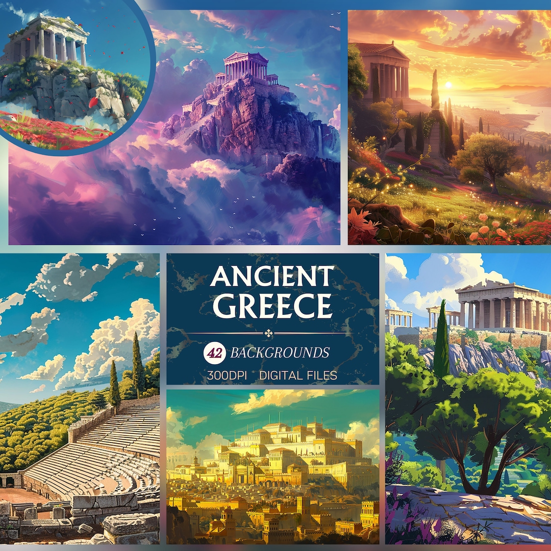 Legendary Greek Mythology Digital Backgrounds Collection | Ancient ...