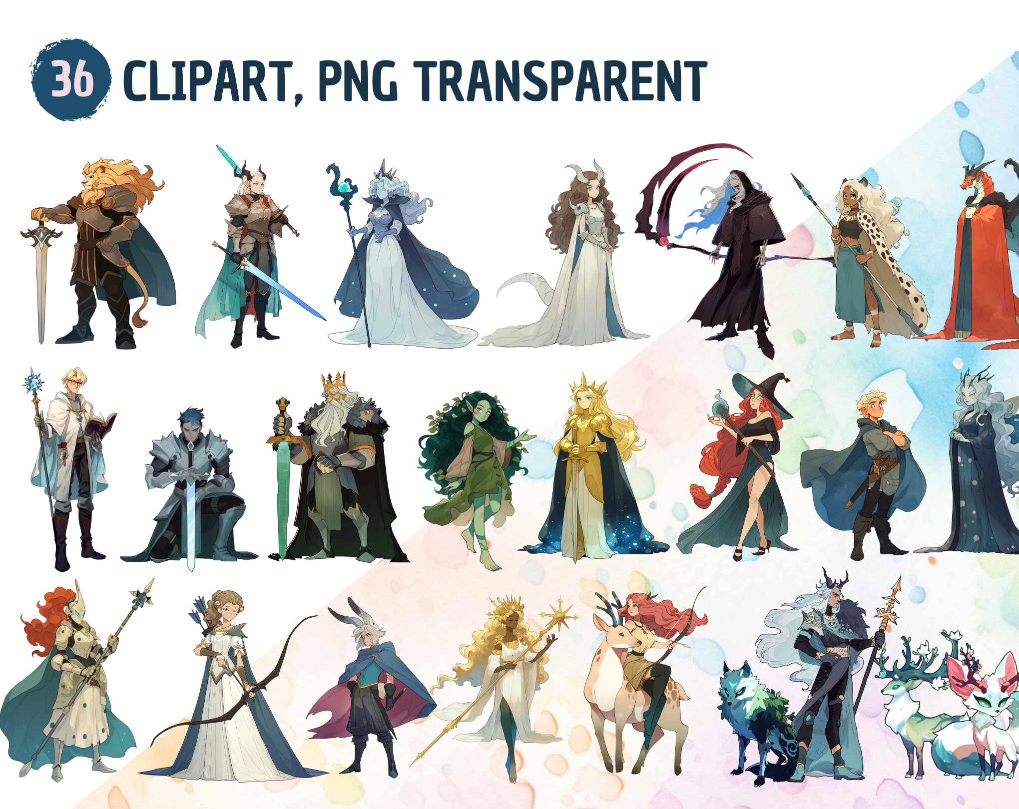 Ethereal Fantasy Clipart | 36 PNG Images, Magical Fairytale, Fantasy ...