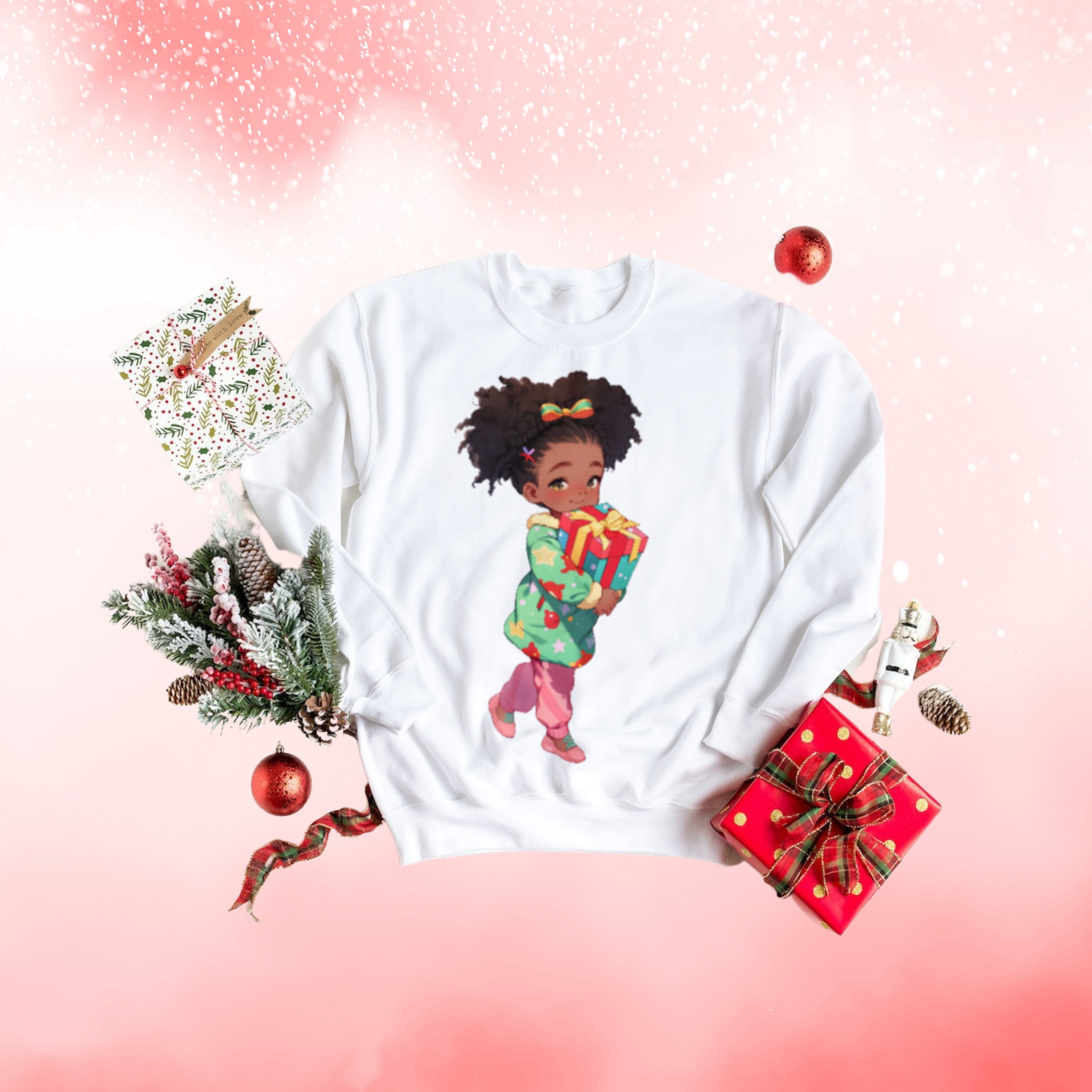 Black Kids Christmas Clipart Bundle 70 Cute Black Boys & Girls for DIY ...