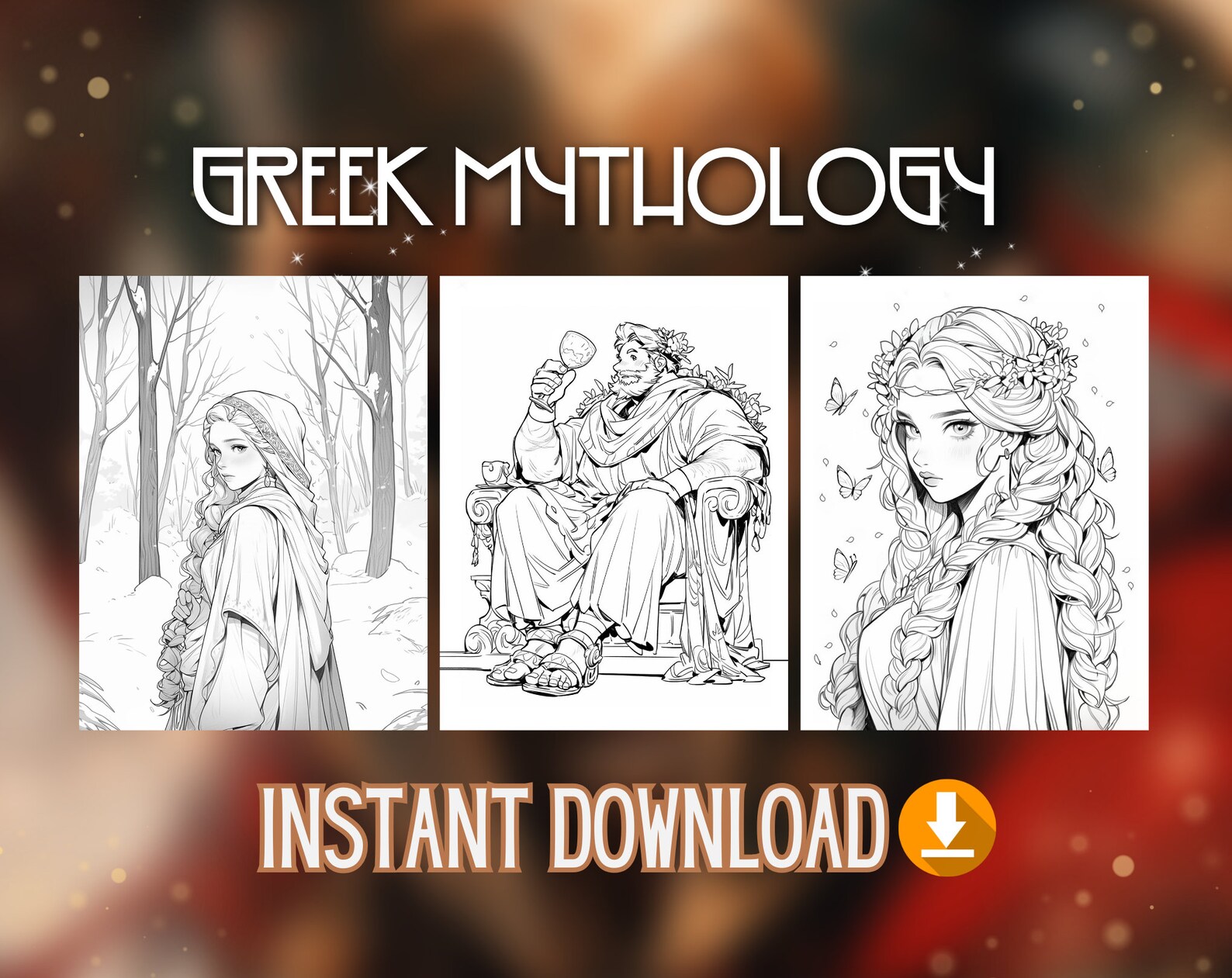 Greek Mythology Vol.02, Coloring Pages for Adults | 24 Gods and ...