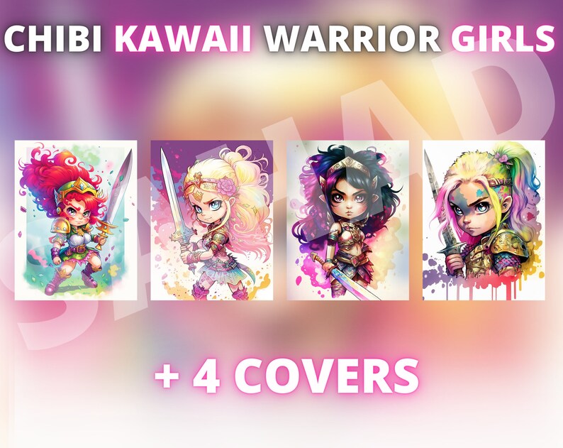 Chibi Warrior Kawaii Girls 21 Coloring Pages for Girls - Etsy
