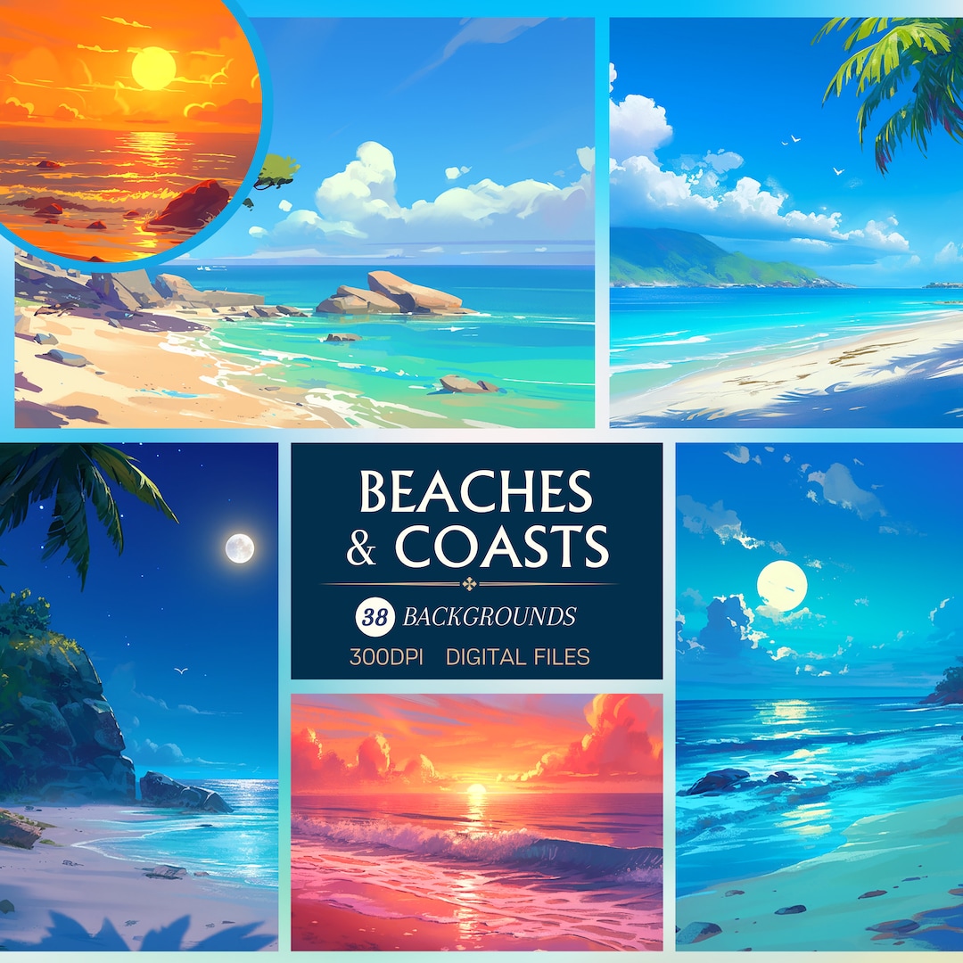 Beaches and Coastal Digital Backgrounds | Stunning Beach, for Paper ...