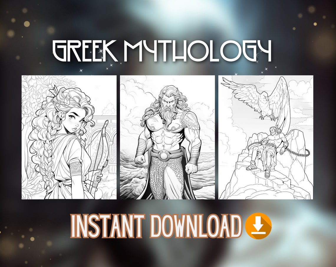 Greek Mythology Vol.01, Coloring Pages for Adults 24 Gods and Godesses ...