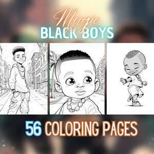 Black Boy Magic Coloring Book: 56 Afro Kids Pages (printable PDF) - Etsy