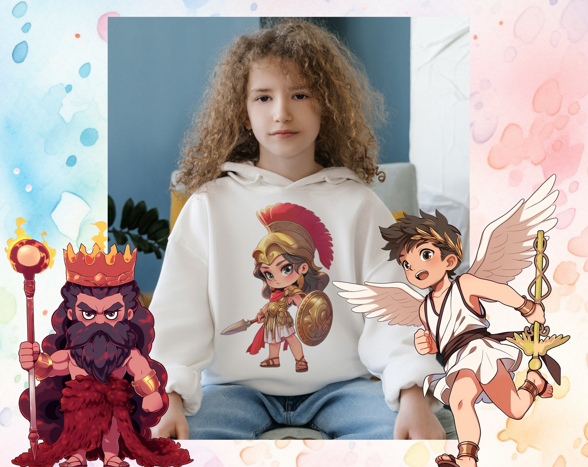 Adorable Chibi Greek Gods & Goddesses Clipart Bundle for DIY Crafts ...