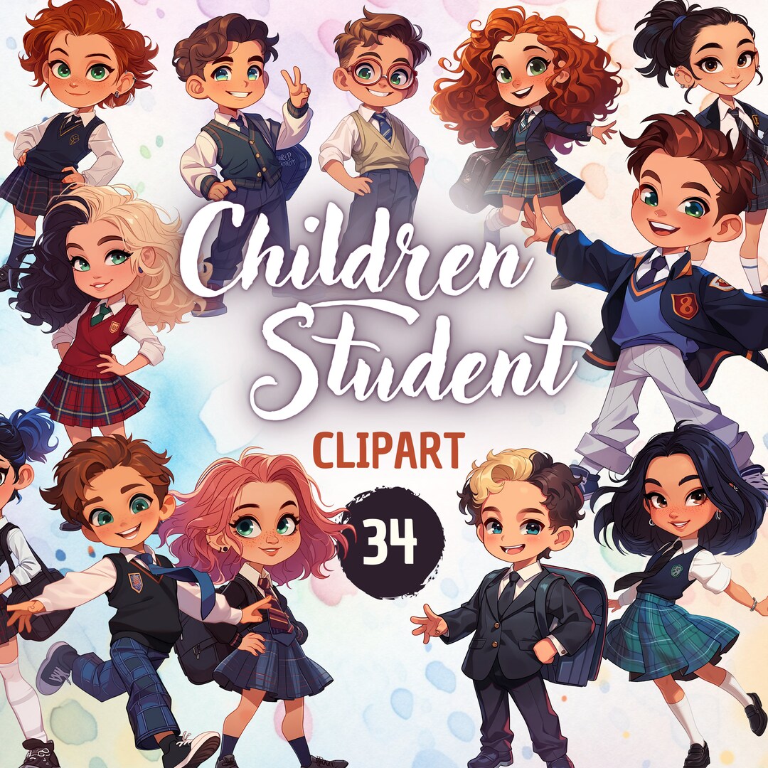 Children Student | 34 PNG Clipart, Back to School, Perfect for DIY ...