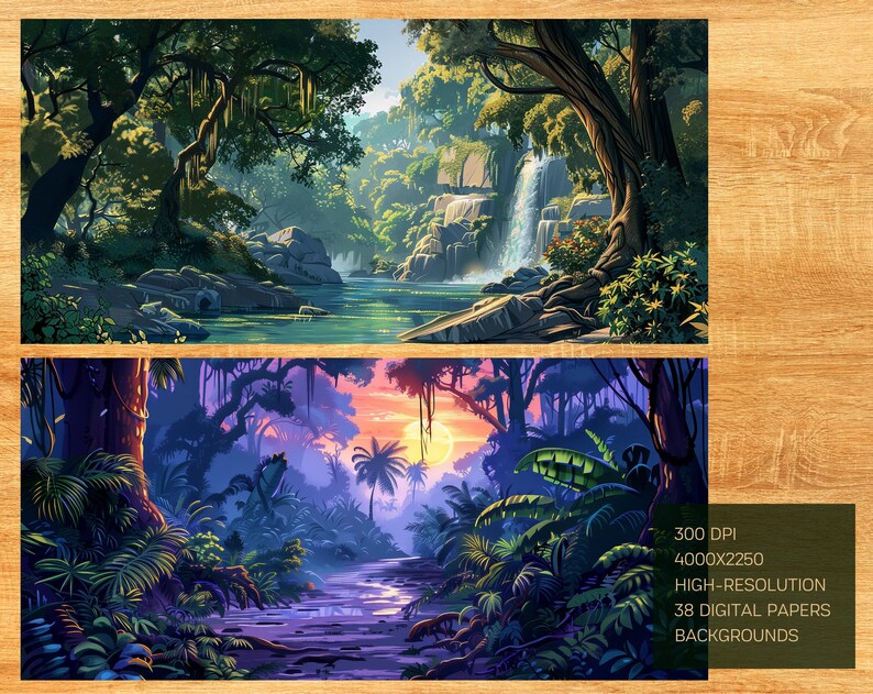Jungle Digital Backgrounds Set 38 High Resolution Files for ...
