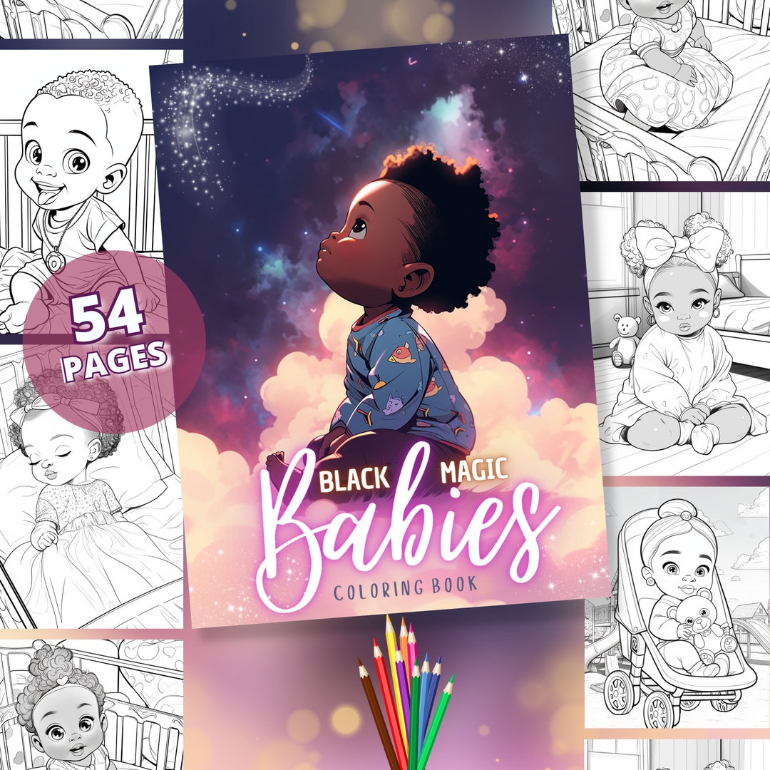 Black Magic Babies, Coloring Pages | 54 Black Kids, Black Baby ...