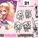 Chibi Warrior Kawaii Girls 21 Coloring Pages for Girls, Coloring Book ...