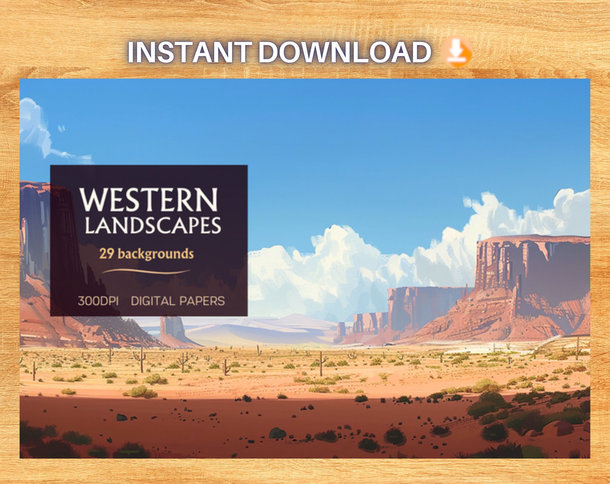 Western Backgrounds, Wild West Digital Set Perfect for Invitation ...