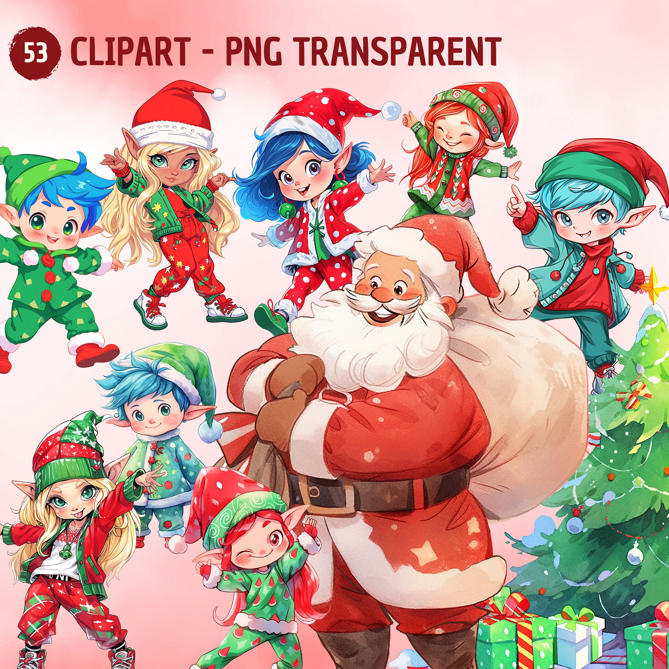 Charming Kids Christmas Clipart Collection 53 Kids, Elves, Snowman ...