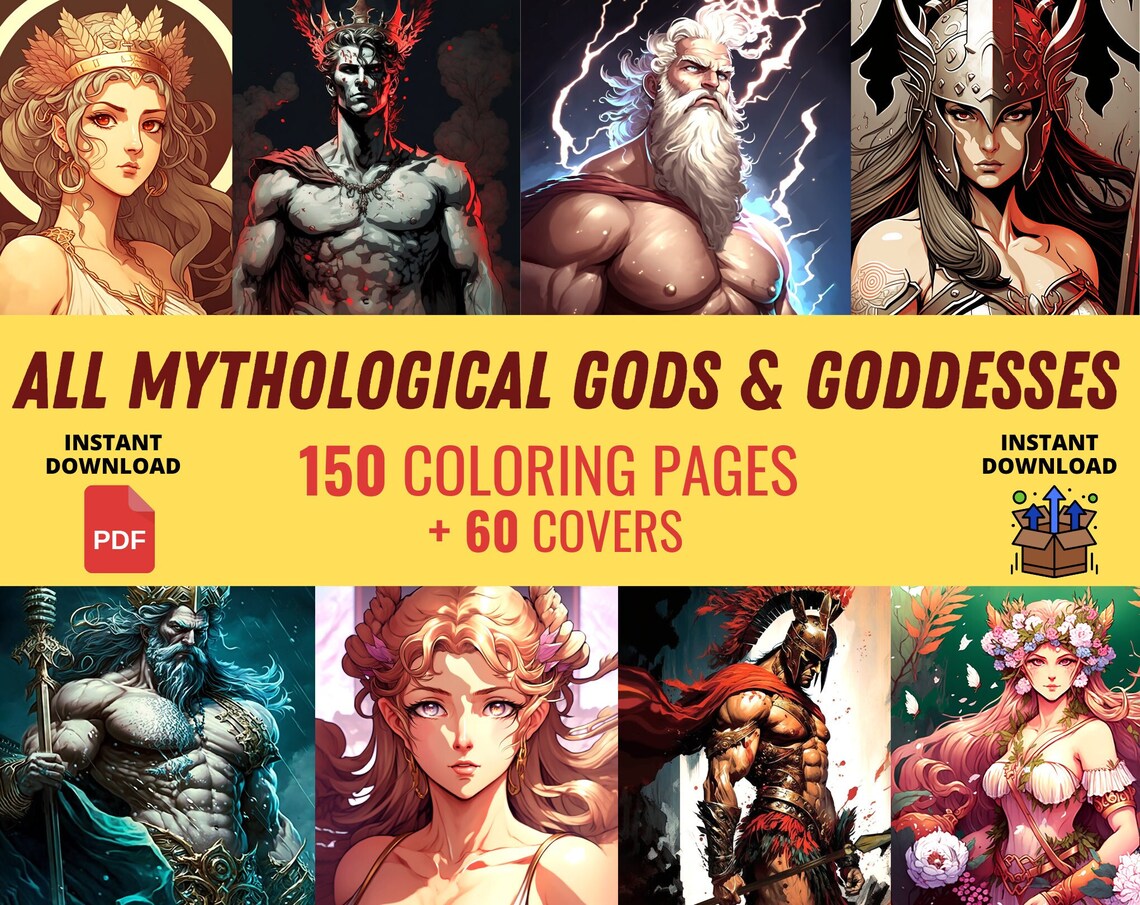 150 Mythological Coloring Pages Greek Mythology Bundle - Etsy