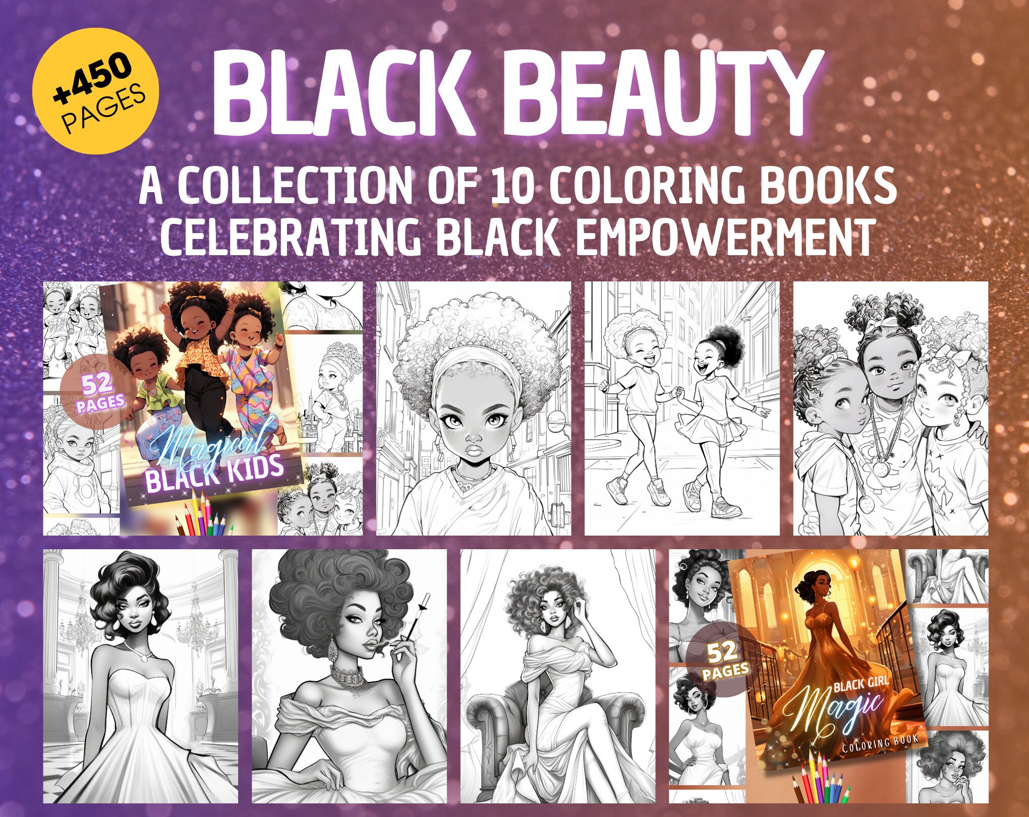 Mega Bundle Black Beauty 450 Coloring Pages Black Magic - Etsy