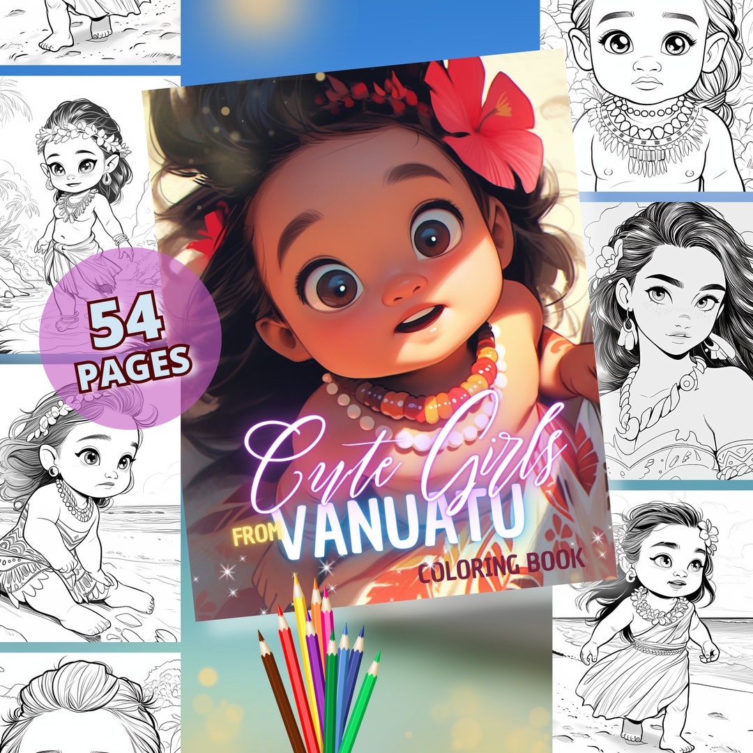 Cute Girls From Vanuatu - Babies Coloring Pages | 54 Polynesian Girls ...