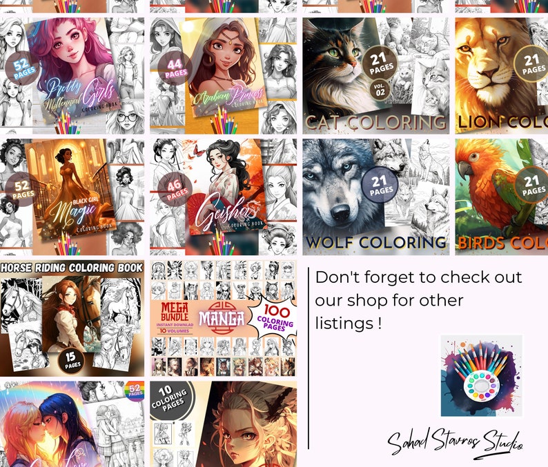 150 Mythological Coloring Pages, Greek Mythology Bundle Coloring Book ...