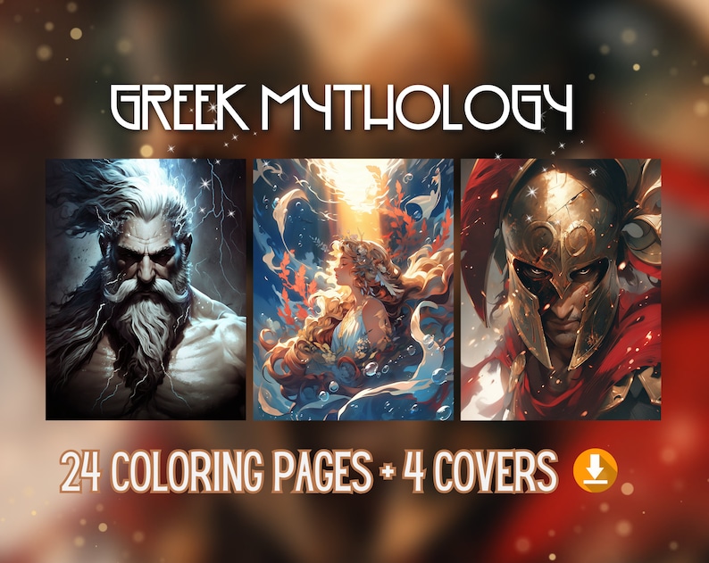 Greek Mythology Vol.02, Coloring Pages for Adults 24 Gods and Godesses ...