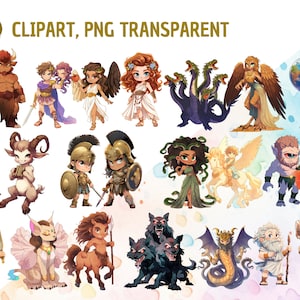 24 Greek Mythology Clipart Set for Scrapbooking & Paper Crafts ...