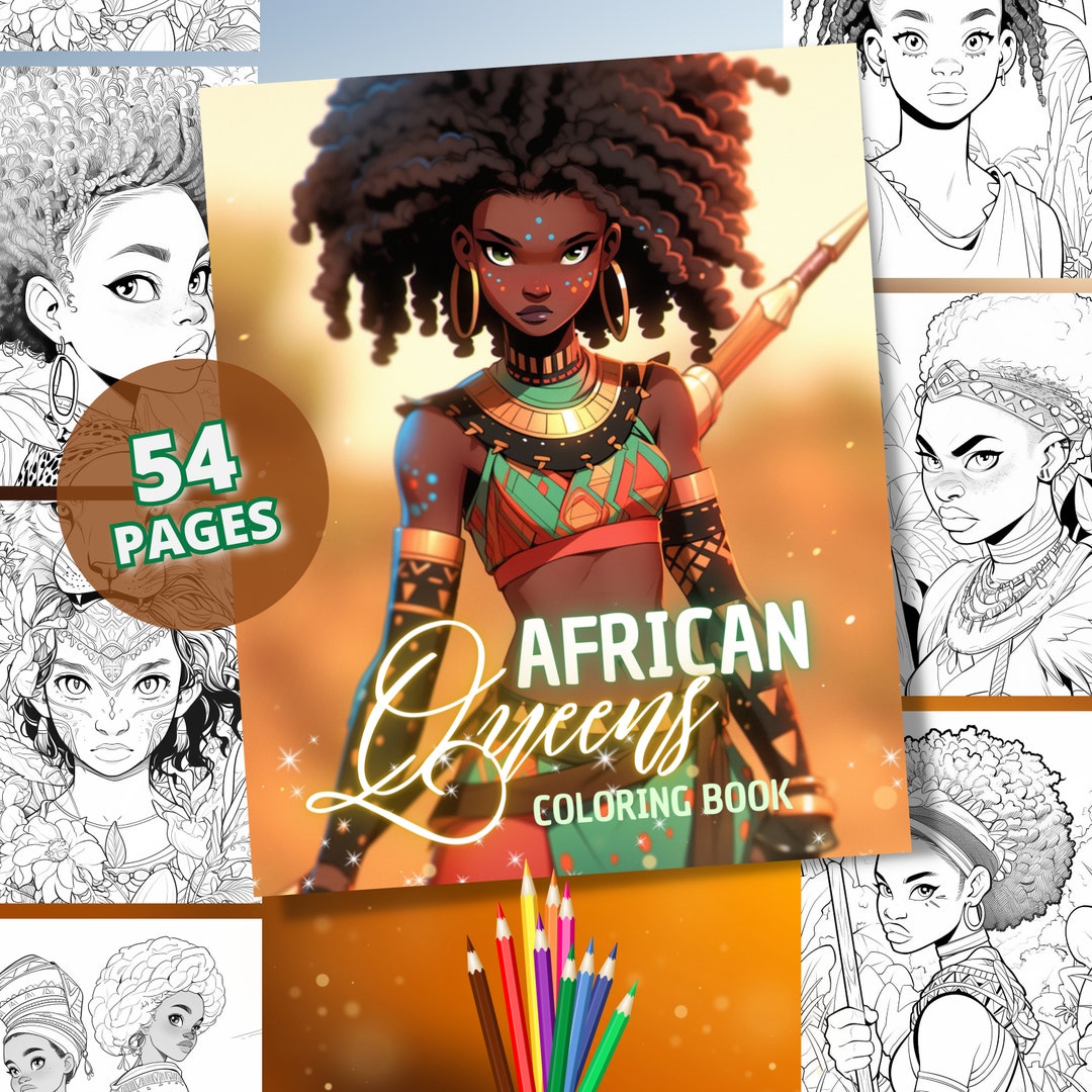 African Queens, African Beauties - Coloring Book | 54 Coloring Pages ...
